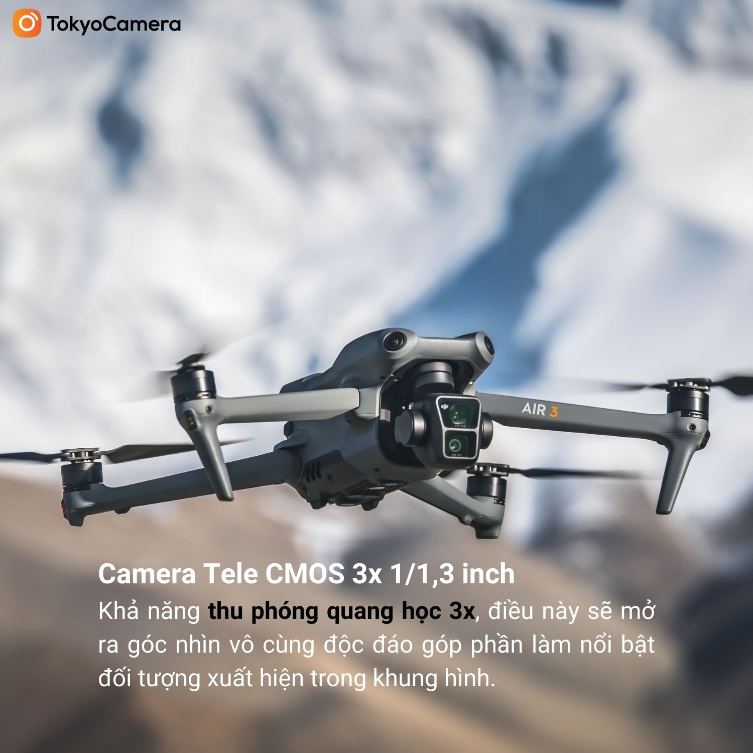 DJI Air 3 (DJI RC-N2) Chính Hãng Chính Hãng, Giá Tốt Tại Tokyo Camera
